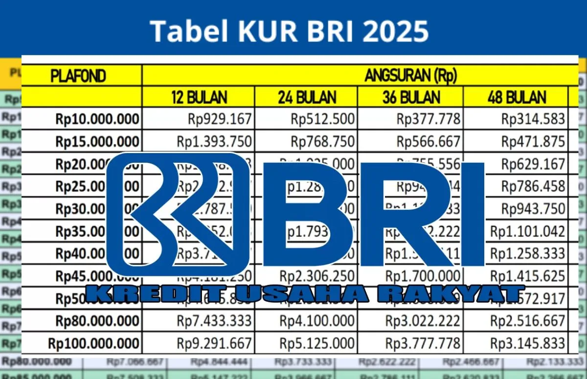 Tabel Angsuran KUR BRI 2025 Dan Persyaratan Lengkap - Suar News